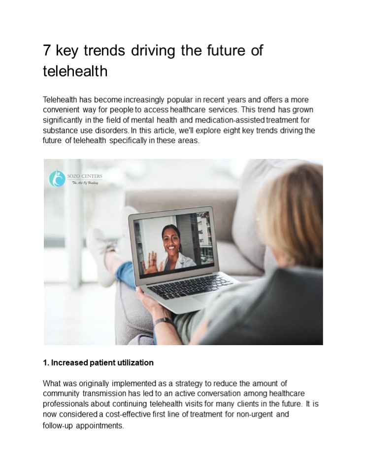 7 key trends driving the future of telehealth presentation | free to download