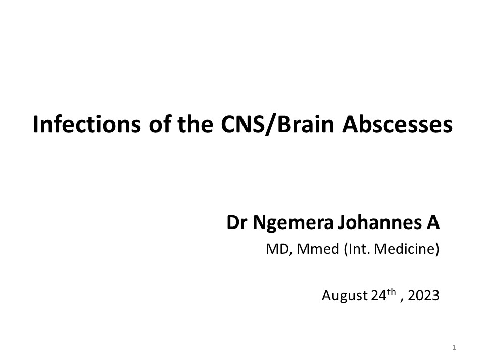 CNS infections presentation | free to download