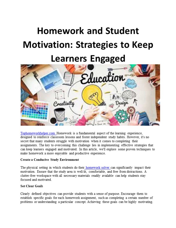 Homework and Student Motivation: Strategies to Keep Learners Engaged ...