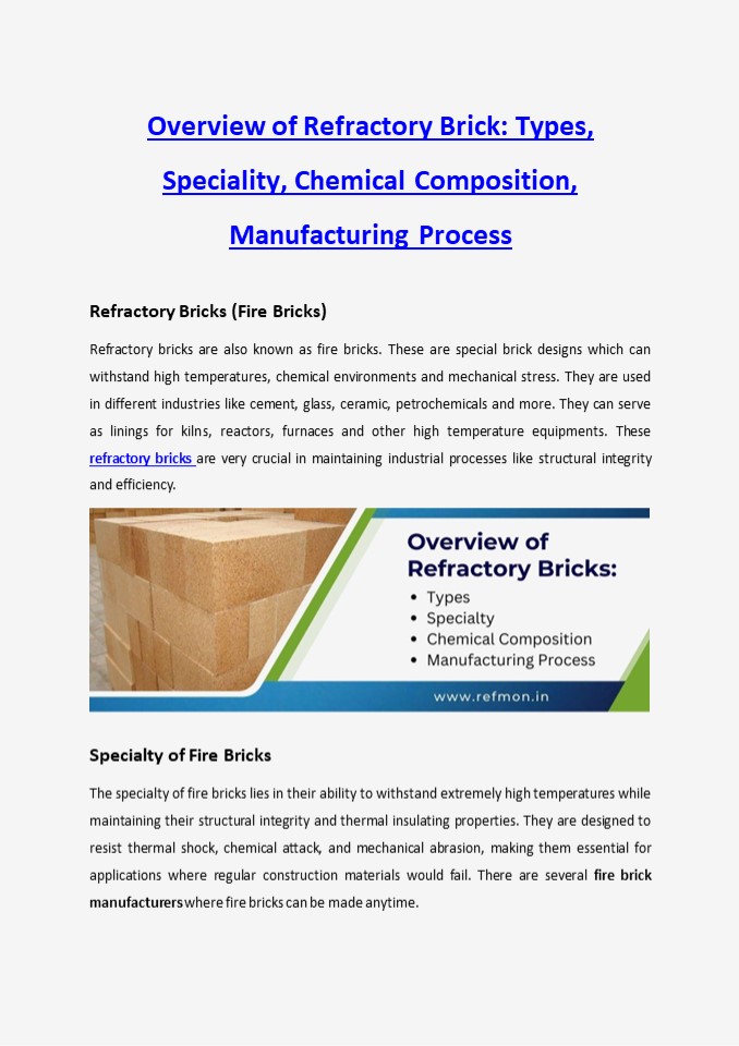 PPT – Overview of Refractory Brick: Types, Speciality, Chemical ...