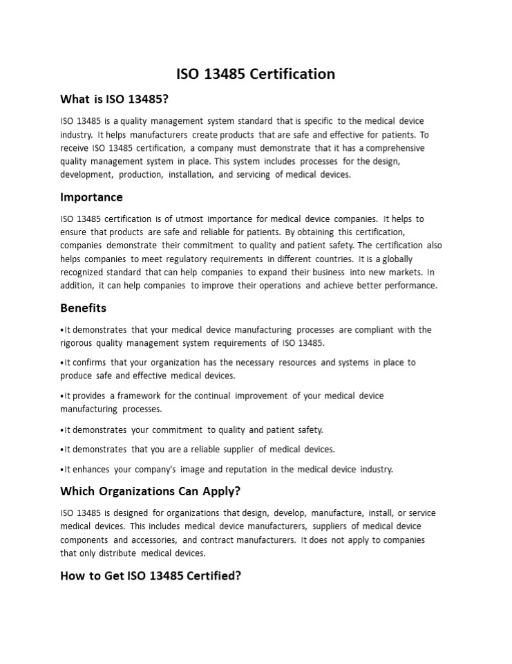 CERTIFICACIÓN ISO 13485 presentation | free to download