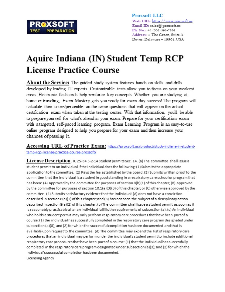 PPT – Aquire Indiana (IN) Student Temp RCP License Practice Course ...