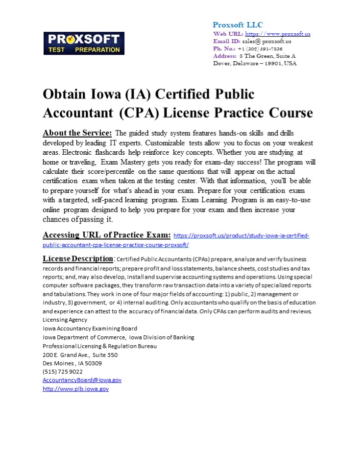 PPT – Obtain Iowa (IA) Certified Public Accountant (CPA) License ...