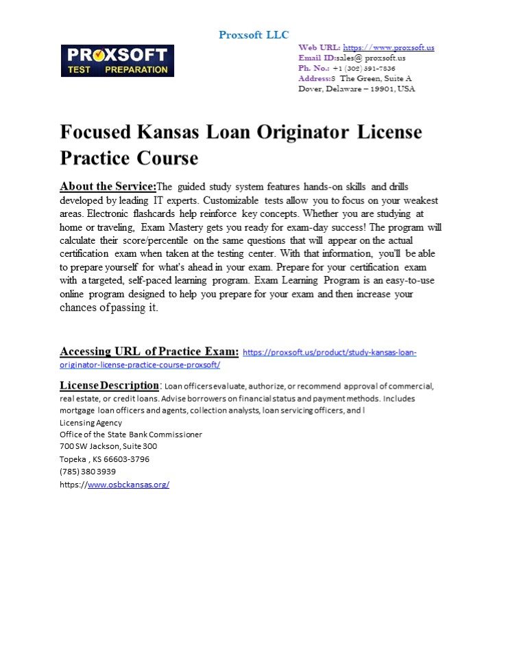 Focused Kansas Loan Originator License Practice Course presentation ...