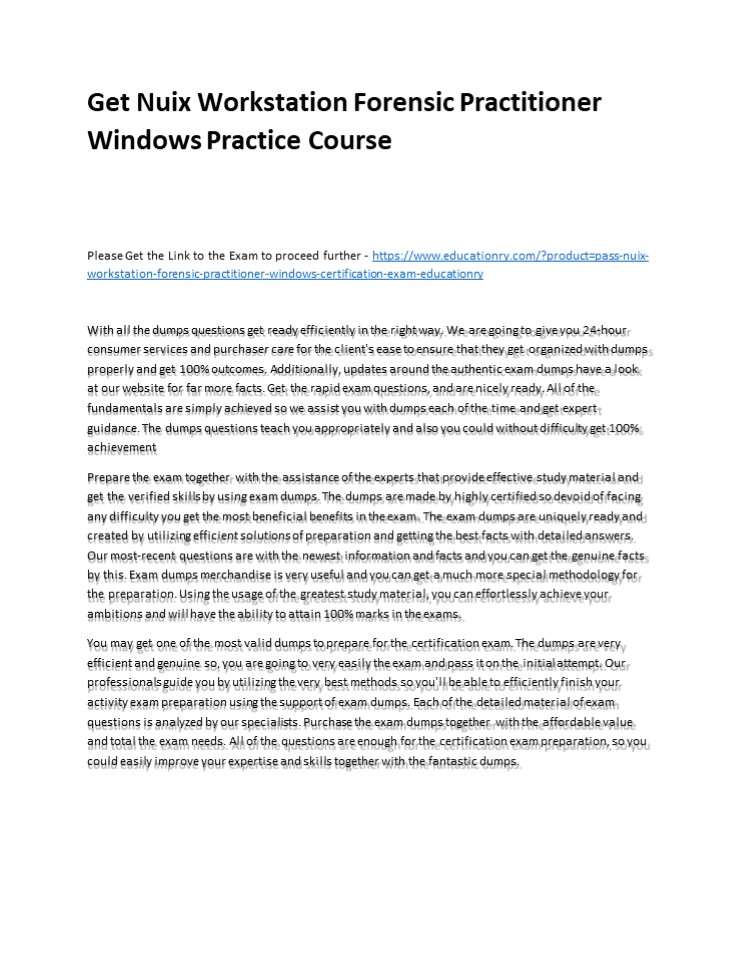 Get Nuix Workstation Forensic Practitioner Windows Practice Course ...
