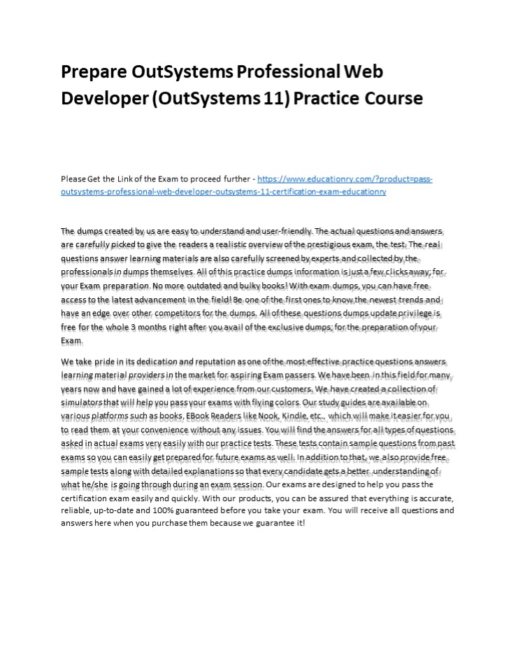 Ppt Prepare Outsystems Professional Web Developer Outsystems 11 Practice Course Powerpoint