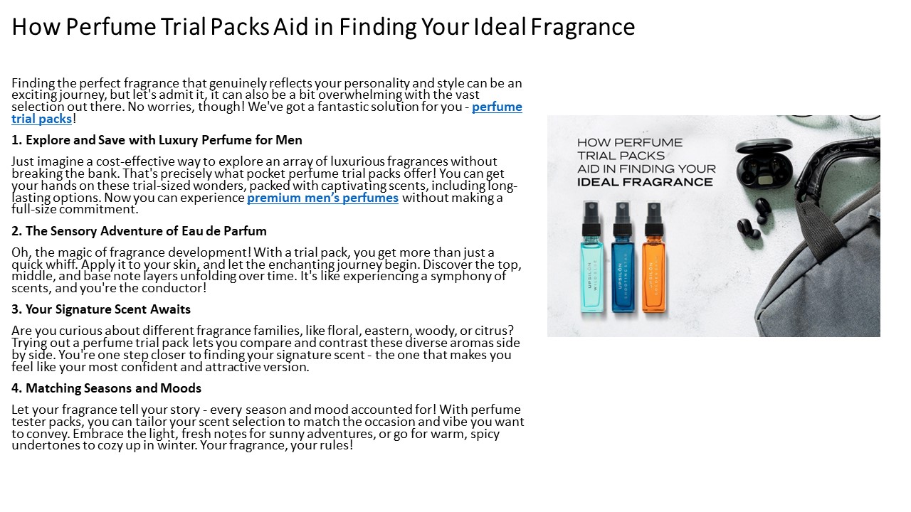 How Perfume Trial Packs Aid in Finding Your Ideal Fragrance ...