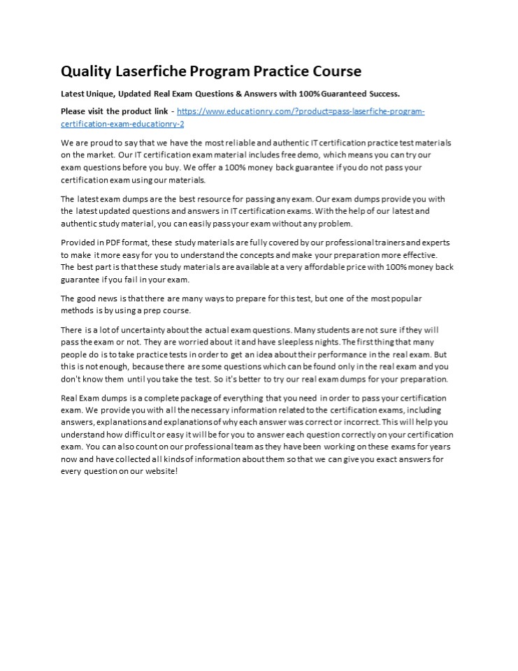 Quality Laserfiche Program Practice Course presentation | free to download