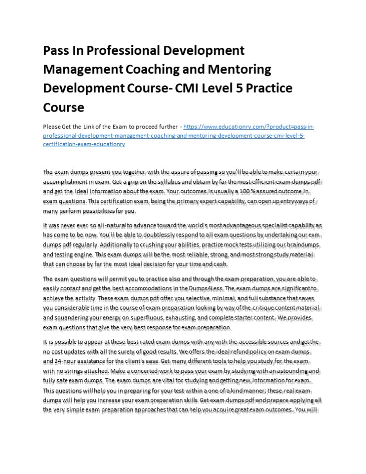 Pass In Professional Development Management Coaching and Mentoring ...