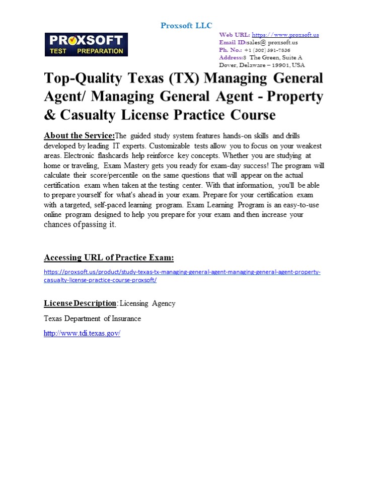 Top-Quality Texas (TX) Managing General Agent/ Managing General Agent ...