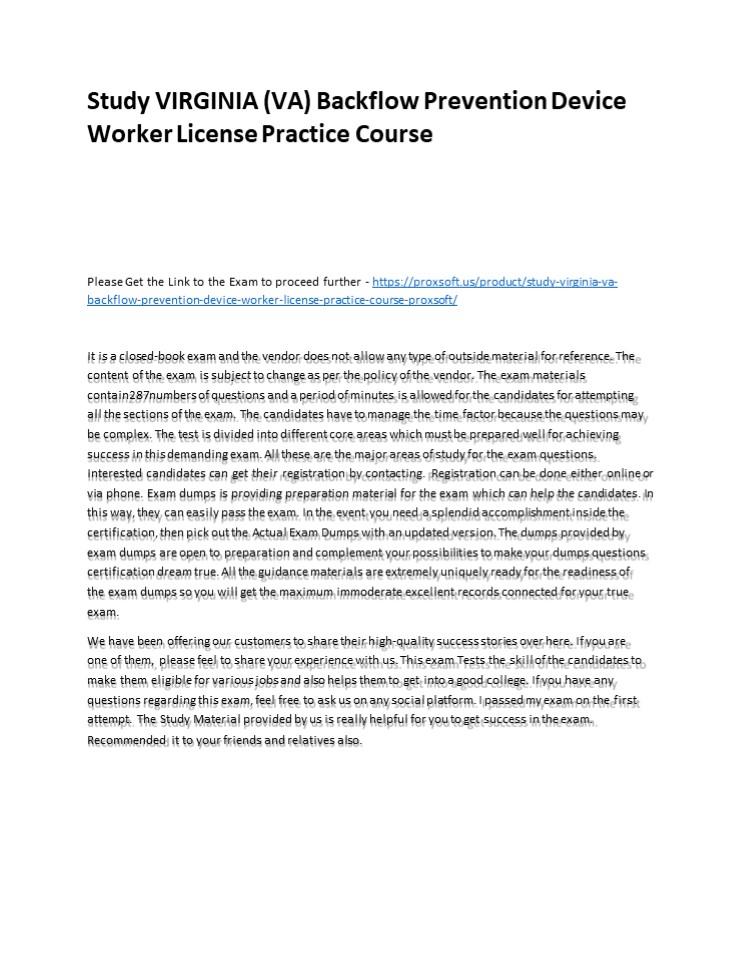 PPT – Study VIRGINIA (VA) Backflow Prevention Device Worker License ...