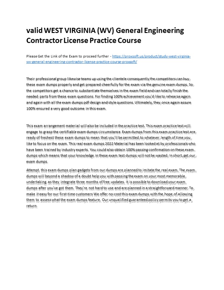 valid WEST VIRGINIA (WV) General Engineering Contractor License ...