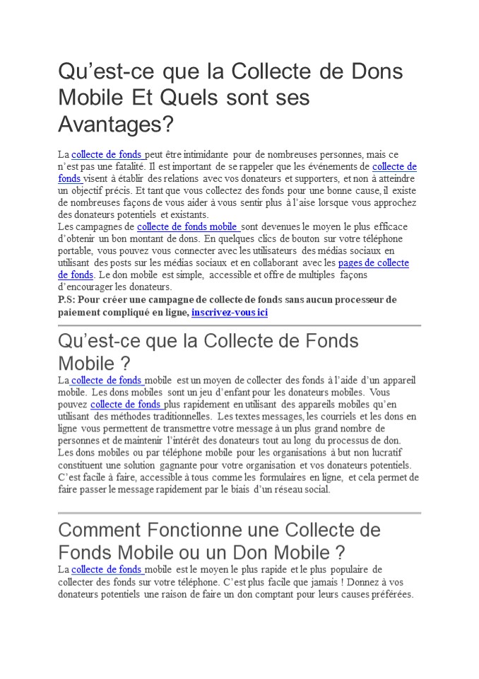 Collecte De Fonds Mobile Pour Les Organisations à But Non Lucratif presentation | free to download