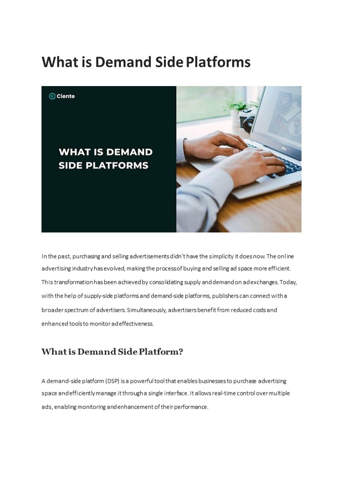 What is Demand Side Platforms. presentation | free to download