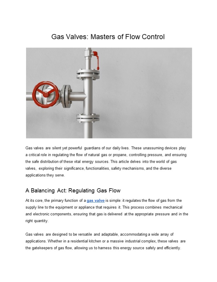 PPT – Gas Valves: Masters of Flow Control PowerPoint presentation ...