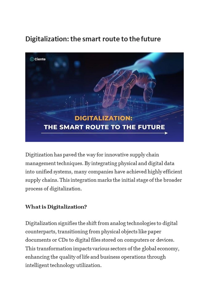 Digitalization: the smart route to the future presentation | free to ...