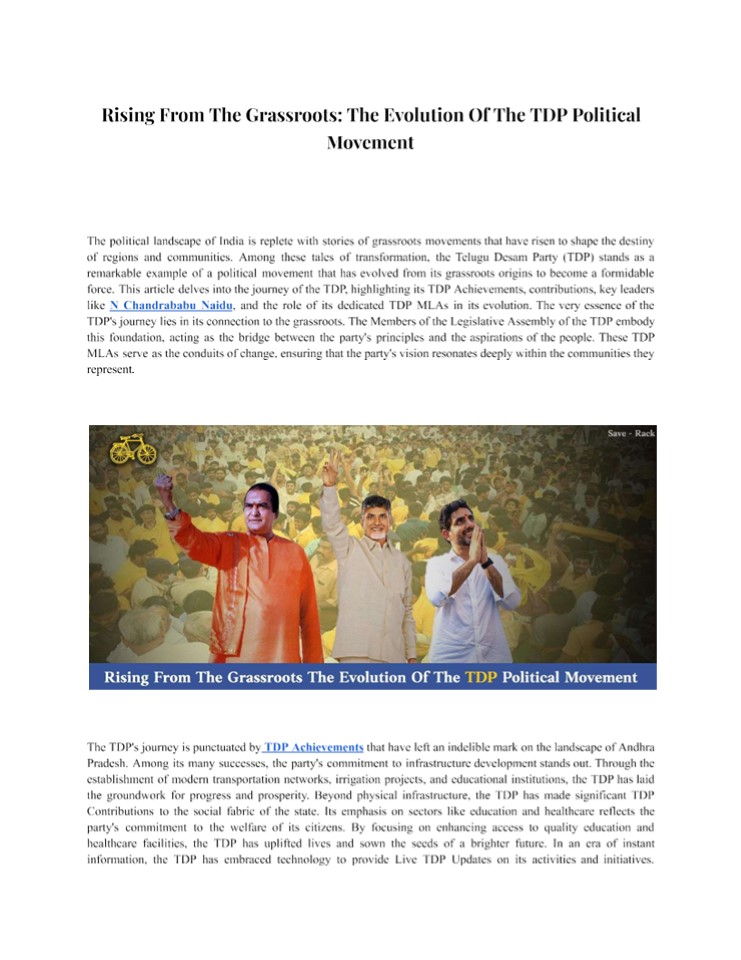 PPT – Rising From The Grassroots: The Evolution Of The TDP Political ...