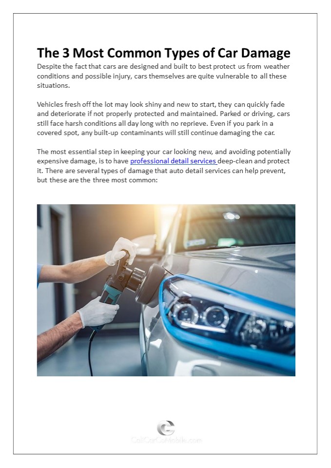 The 3 Most Common Types of Car Damage presentation | free to download