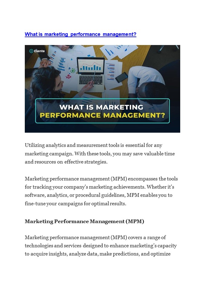 PPT – What is marketing performance management? PowerPoint presentation ...