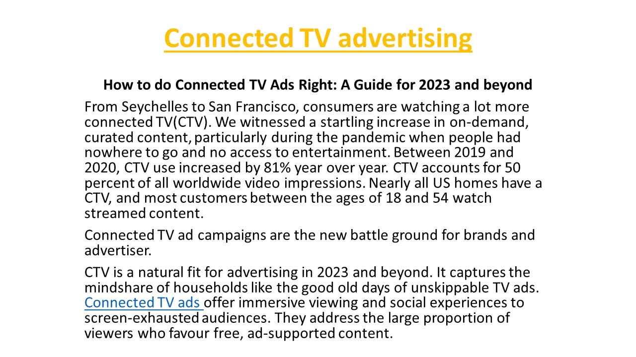 Connected TV advertising (20) presentation | free to download