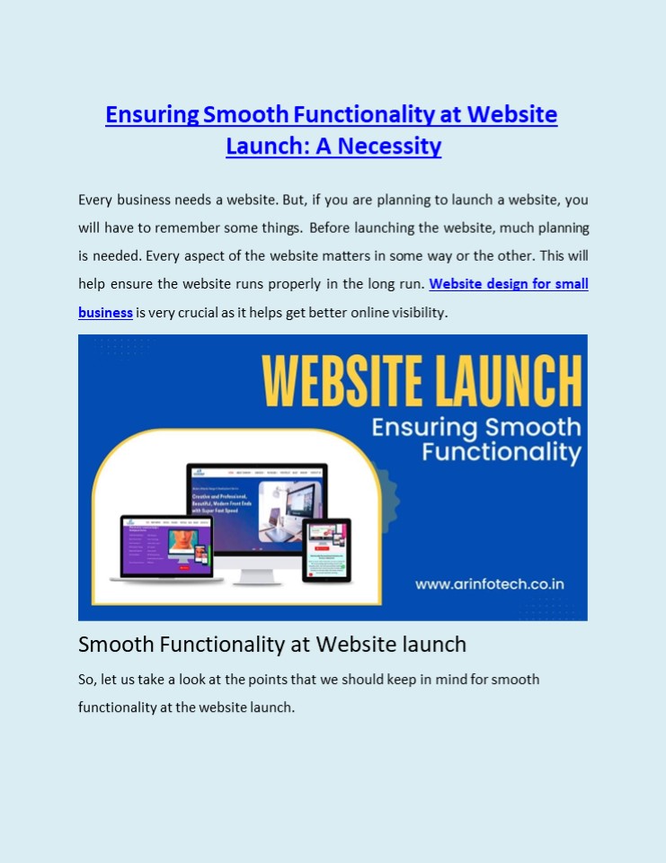Ensuring Smooth Functionality at Website Launch: A Necessity ...