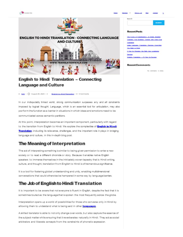 English to Hindi Translation – Connecting Language and Culture ...