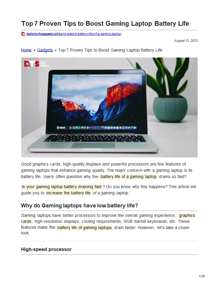 PPT – Top 7 Proven Tips to Boost Gaming Laptop Battery Life PowerPoint ...