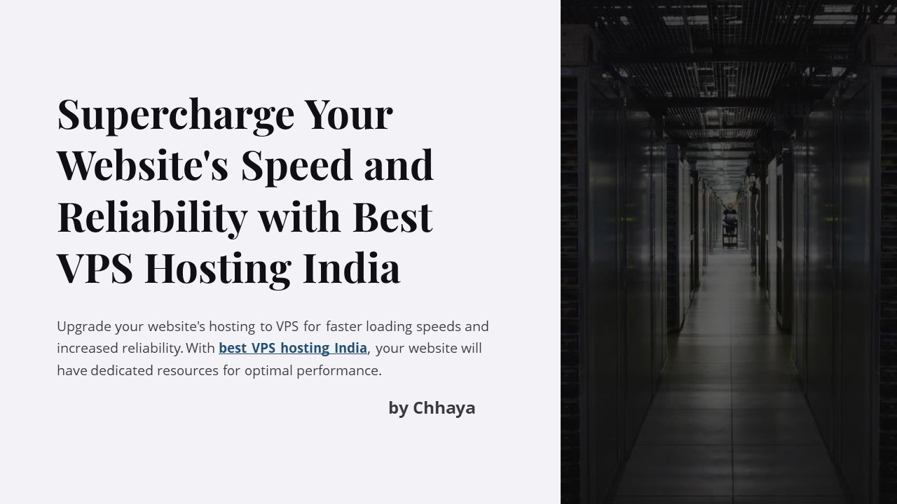 PPT – "Supercharge your website's speed and reliability with the best VPS hosting India ...