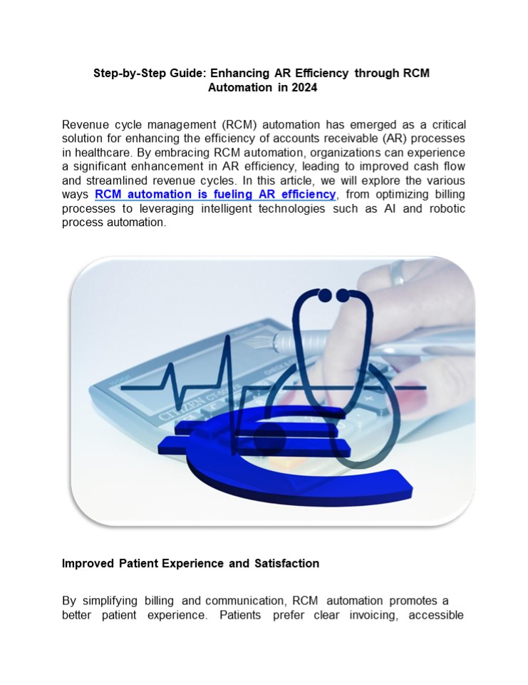 Step-by-Step Guide: Enhancing AR Efficiency through RCM Automation in ...