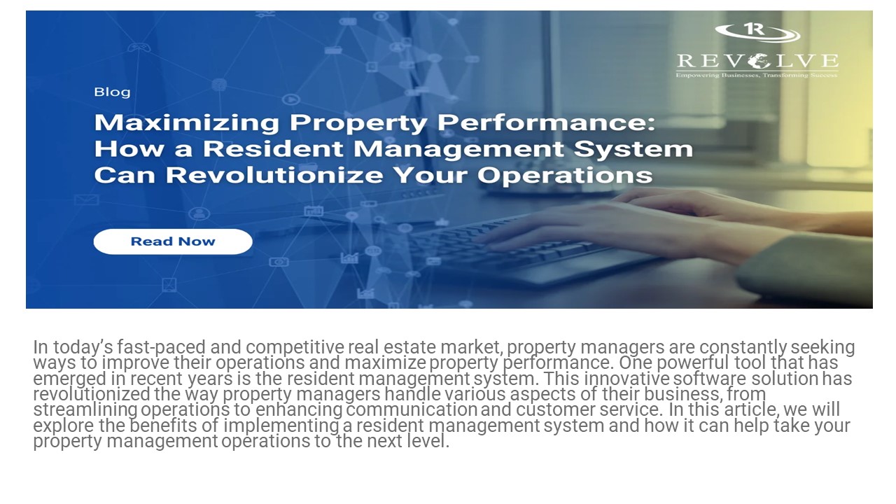 Maximizing Property Performance: How a Resident Management System Can ...
