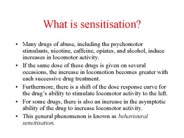 What is sensitisation presentation | free to view