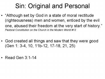 Venial Sin Examples