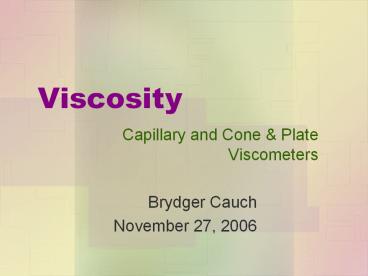 Viscosity presentation | free to download