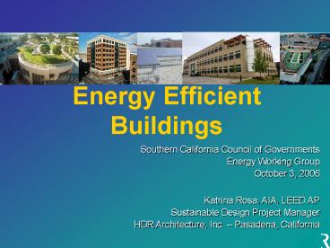 Energy Efficient Buildings presentation | free to view