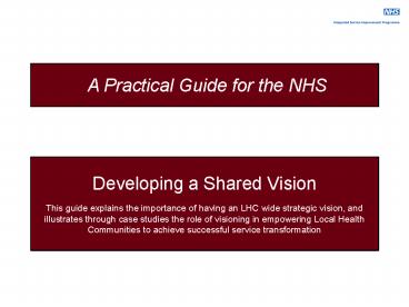 PPT – Developing a Shared Vision This guide explains the importance of ...