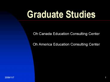 Graduate Studies presentation | free to view