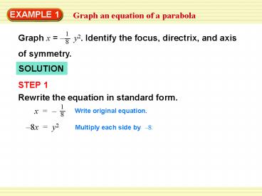 Graph an equation of a parabola presentation | free to view