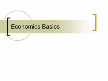 Economics Basics presentation | free to view