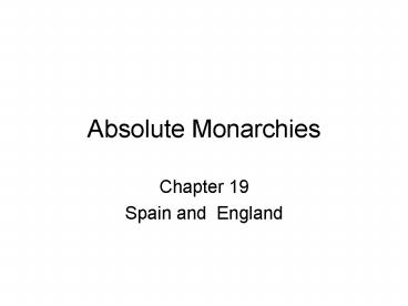 Absolute Monarchies presentation | free to view