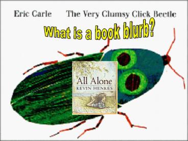What is a book blurb presentation | free to view
