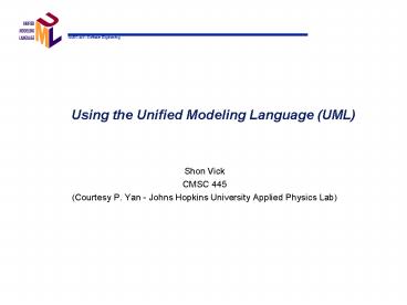 PPT – Using the Unified Modeling Language (UML) PowerPoint presentation ...