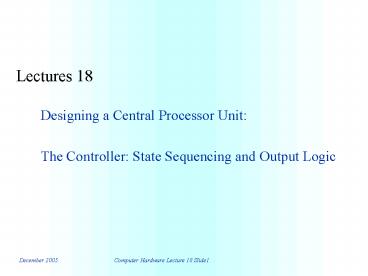 Lectures 18 presentation | free to view