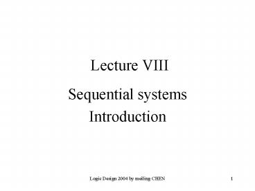 PPT – Sequential systems PowerPoint presentation | free to view - id ...