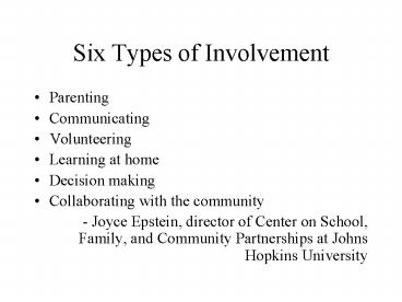 Six Types of Involvement presentation | free to view