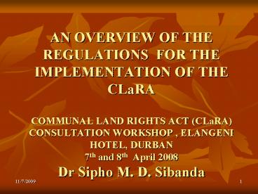 PPT – AN OVERVIEW OF THE REGULATIONS FOR THE IMPLEMENTATION OF THE ...