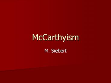 McCarthyism presentation | free to view