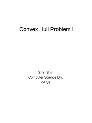 Convex Hull Problem I presentation | free to view