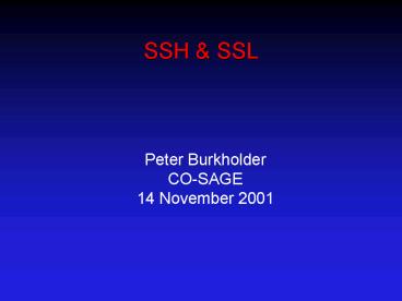 SSH presentation | free to view