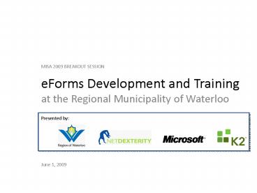 eForms Development and Training presentation | free to view