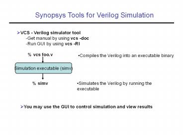 Synopsys Tools for Verilog Simulation presentation | free to download